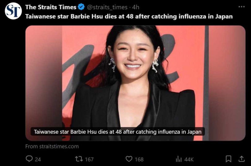 大S猝逝／她染流感驟逝震驚全球 BBC、CNN多家外媒大篇幅報導 | 國際 | CTWANT