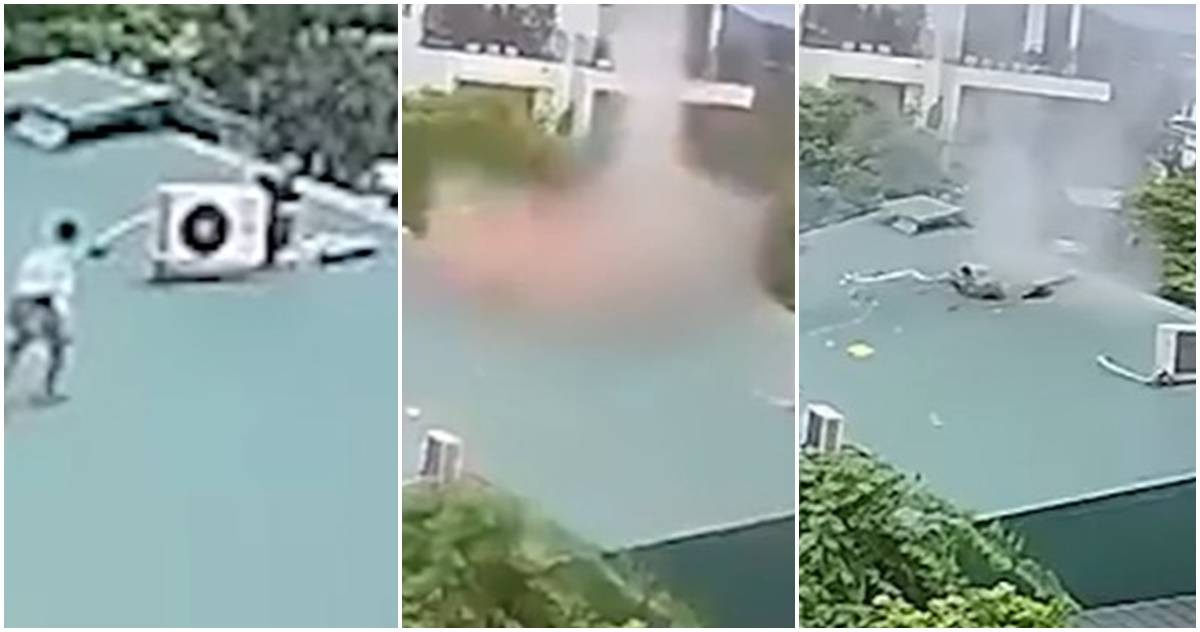修冷氣機突爆炸「2工人一秒消失」 驚悚影片曝 | 國際 | CTWANT