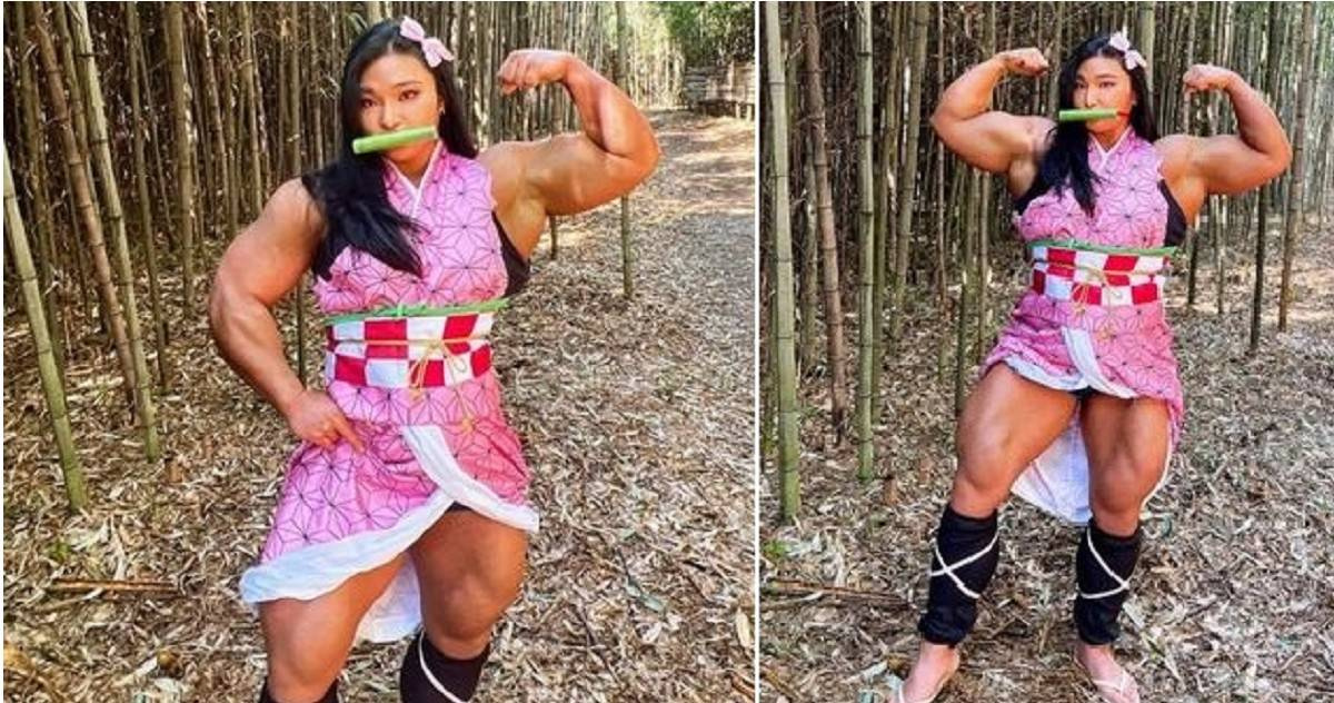 「最壯彌豆子」可以換掉鬼王了 健美女網紅COS肌肉炸裂 | 娛樂 | CTWANT