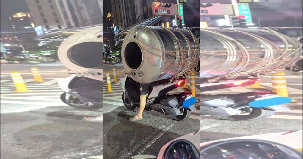 騎士神級載貨！巨大水塔橫躺後座「只見雙腳撐地」 網驚：台版真魔術表演 | 社會 | CTWANT