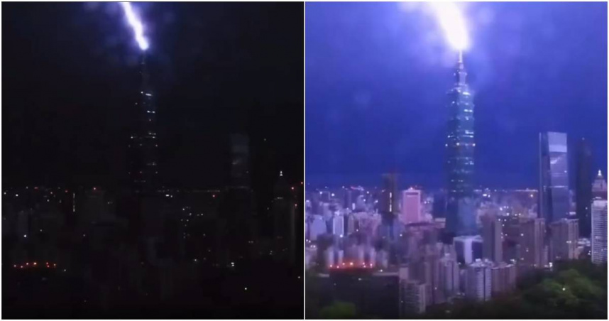 閃電擊中台北101大樓！夜空「紫光瞬炸」震撼畫面登外媒 | 生活 | CTWANT
