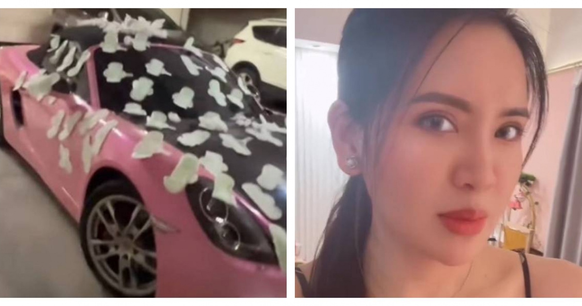 越南正妹粉色保時捷貼滿衛生棉 她自導自演喊報警鬧大「道歉了」 | 社會 | CTWANT