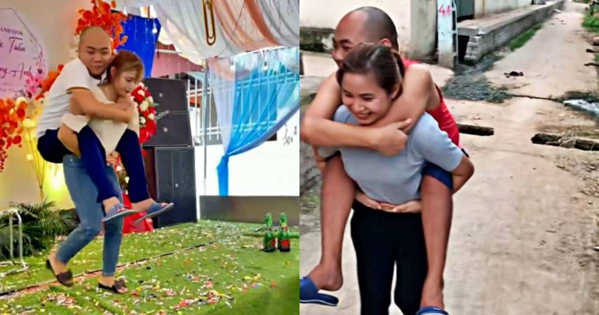 70公斤丈夫被43公斤老婆背了8年 他感動：總有一天要背回來 | 國際 | CTWANT