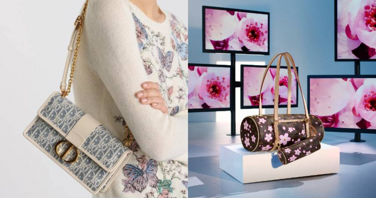 精品老花再升級！Dior推淡藍斜紋老花、小清新氛圍拉滿，LV村上隆聯名、老花結合櫻花超心動 | 漂亮 | CTWANT