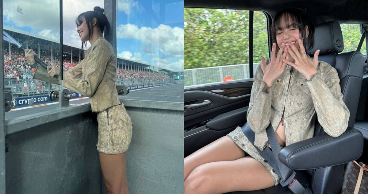 Lisa登F1賽車場化身「最辣揮旗手」！身上行頭曝光原來穿的是「Acne Studios」的牛仔外套&牛仔裙！ | 漂亮 | CTWANT