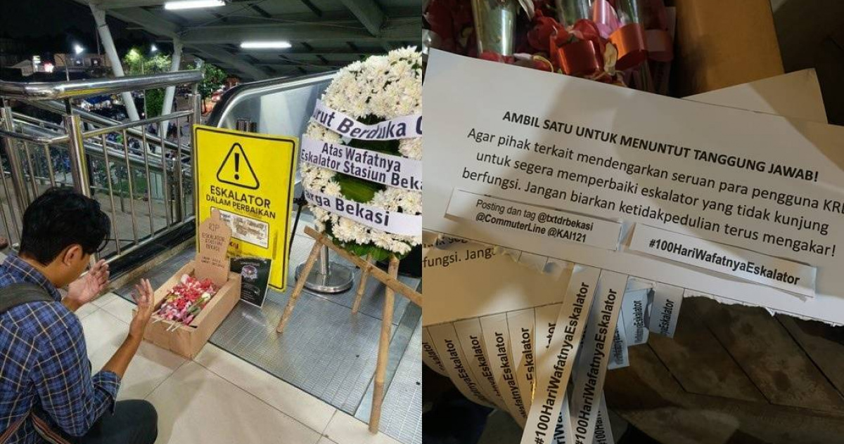 火車站手扶梯故障3個月 民眾送花圈立墓碑哀悼「死亡100天」 | 國際 | CTWANT