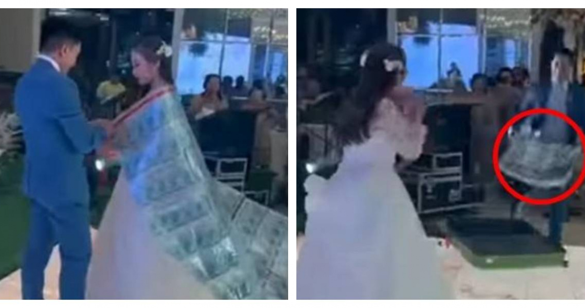 新郎寵妻送「百萬現鈔地毯」 美嬌娘喜孜孜披在肩上嗨翻 | 國際 | CTWANT