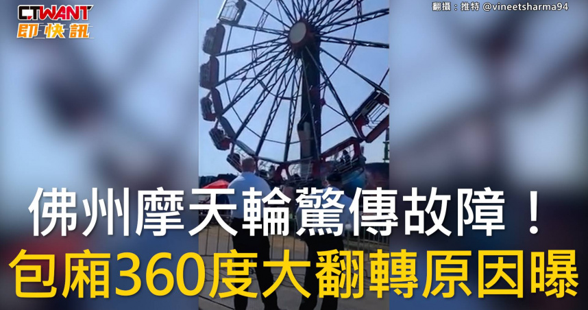 佛州摩天輪驚傳故障！ 包廂360度大翻轉原因曝 | 影音 | CTWANT