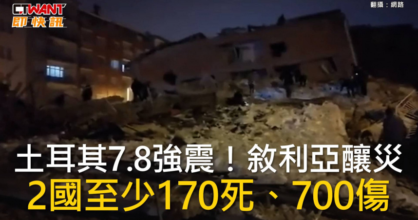 土耳其7.8強震！敘利亞釀災 2國至少170死、700傷 | 影音 | CTWANT